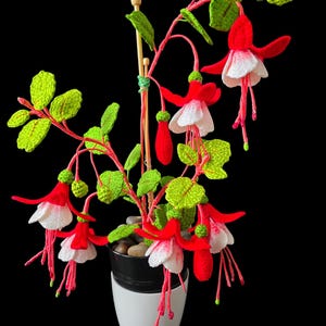 Easy Crochet Fuchsia Flower Pattern PDF | DIY Hanging Floral Decor ...