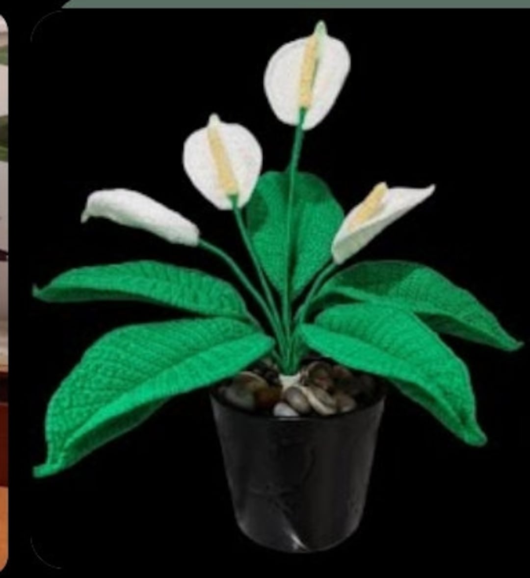 Easy Crochet Peace Lily Flower Pattern PDF | DIY Crochet Floral Decor ...