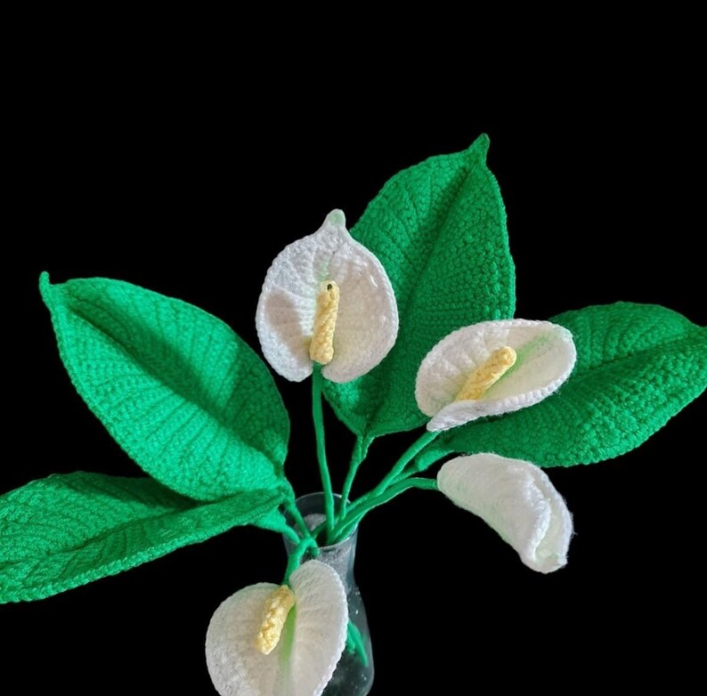 Easy Crochet Peace Lily Flower Pattern PDF | DIY Crochet Floral Decor ...