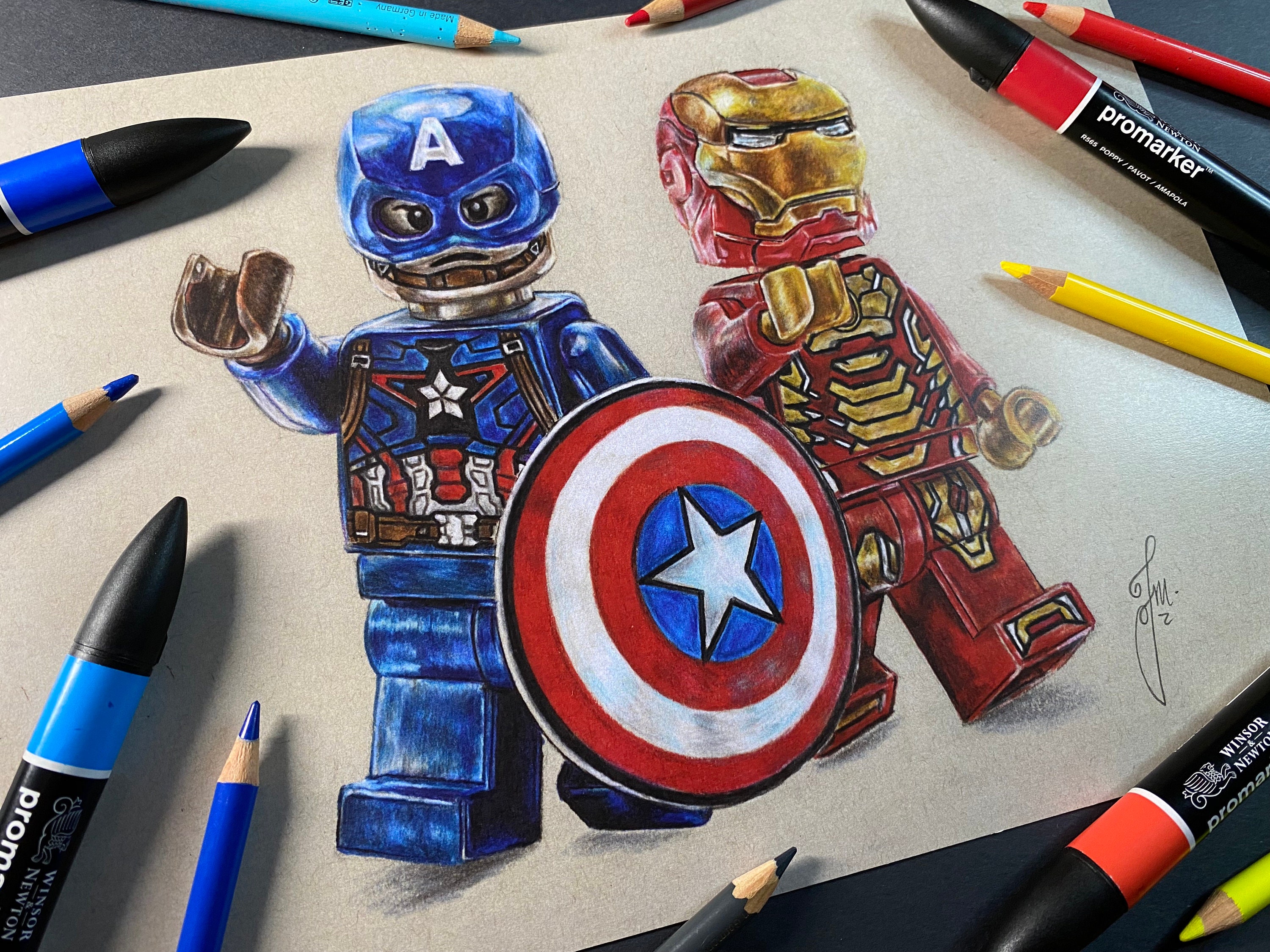 LIMITED EDITION Print of My LEGO® Captain America and Iron Man ...