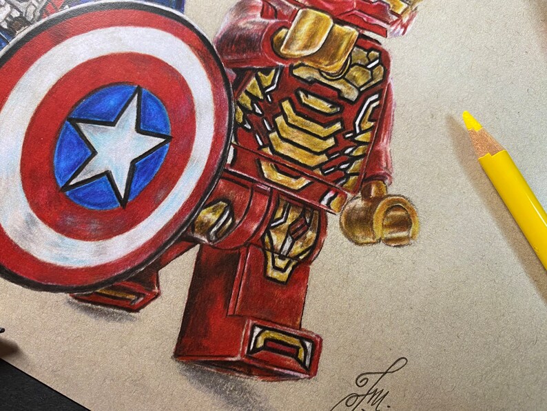 LIMITED EDITION Print of My LEGO® Captain America and Iron Man ...