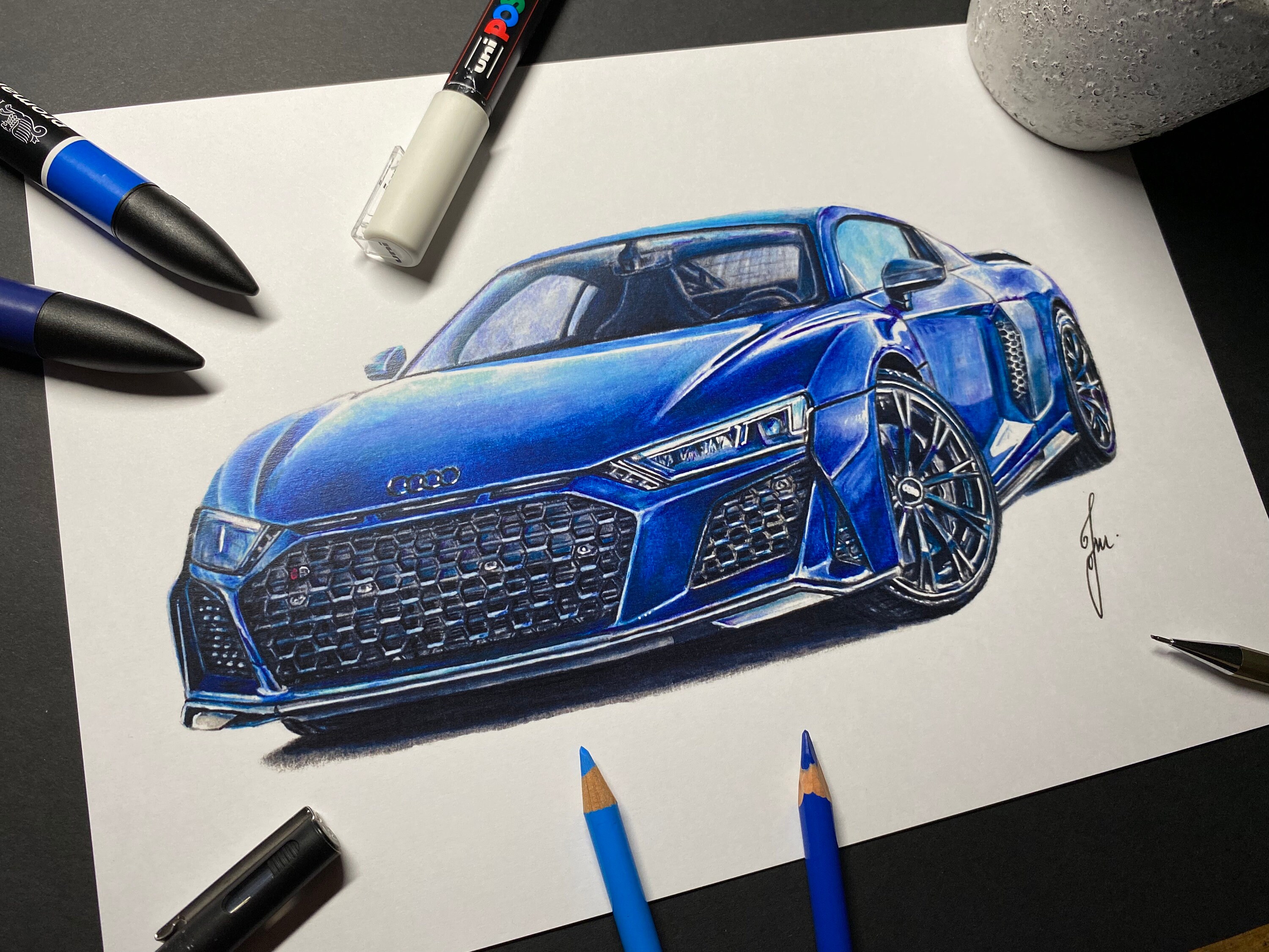 Print of My Audi R8 Drawing - Etsy