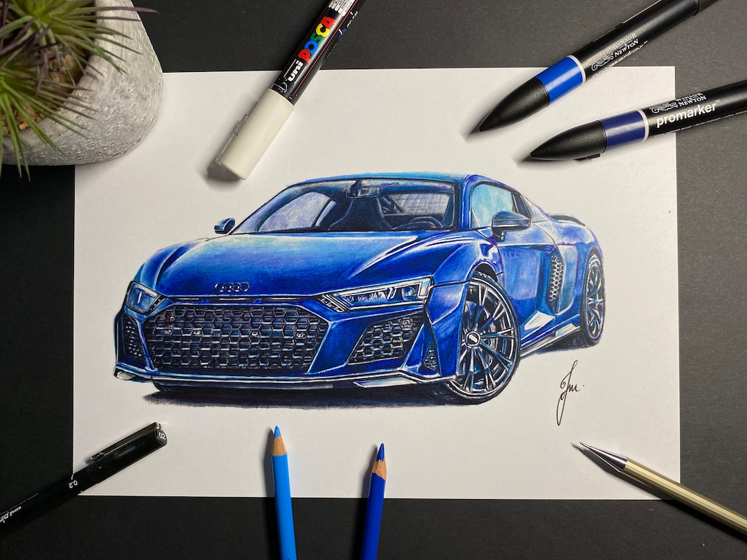 Print of My Audi R8 Drawing - Etsy