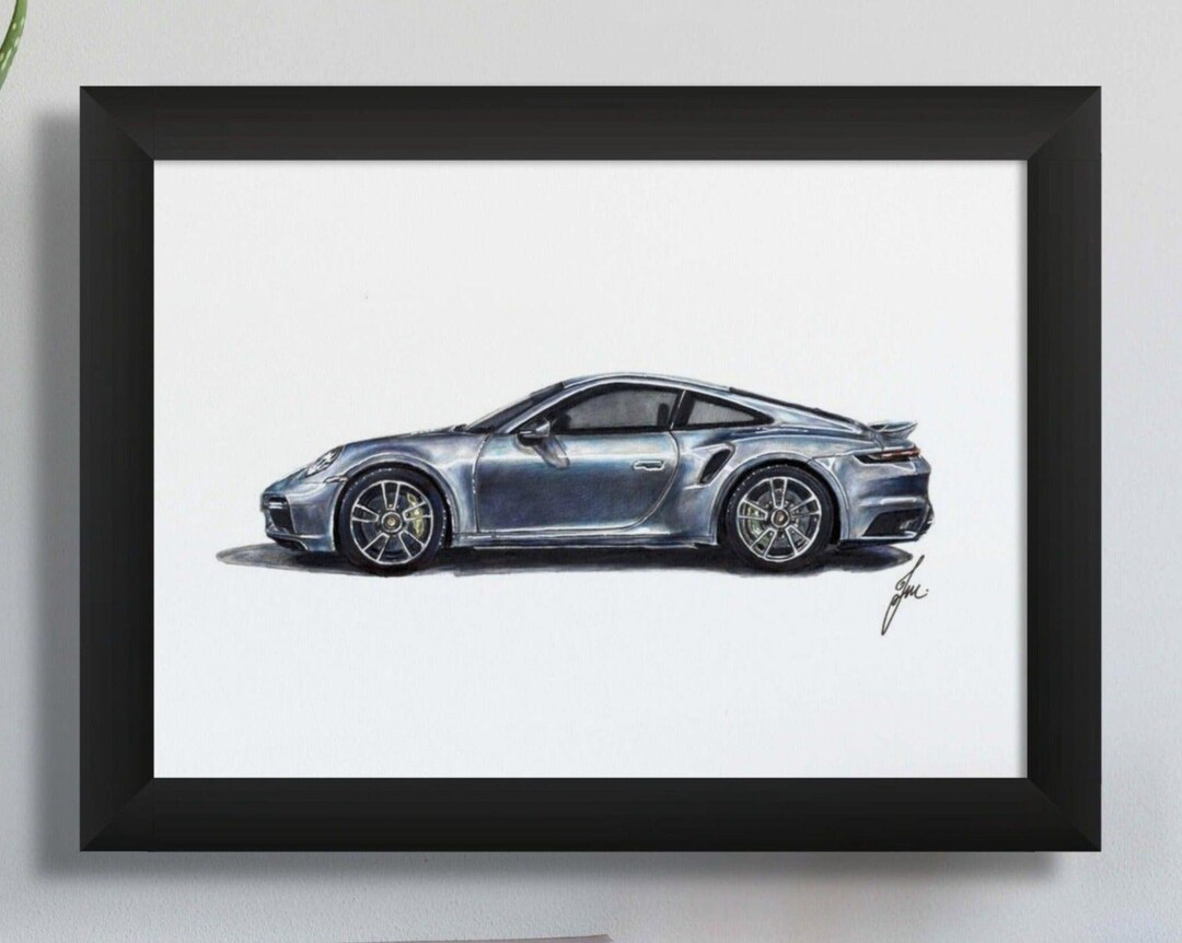Porsche 911 Drawing PRINT - Etsy