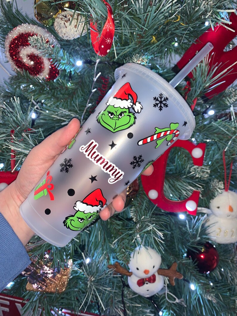 Grinch Inspired Christmas Cup - Cold Cup - Christmas Cup - Etsy UK
