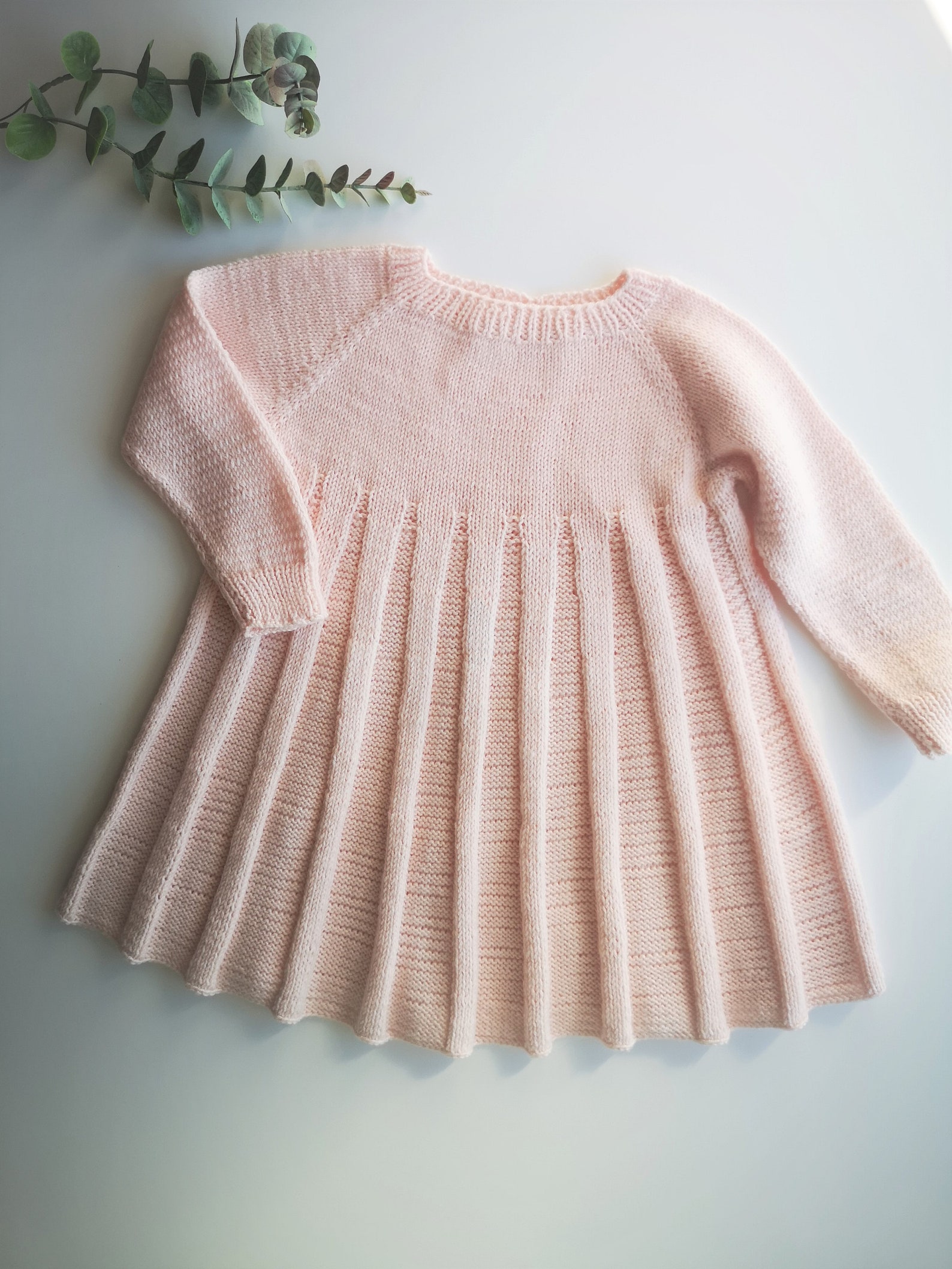 Hand knitted baby dress merino wool girl dress | Etsy