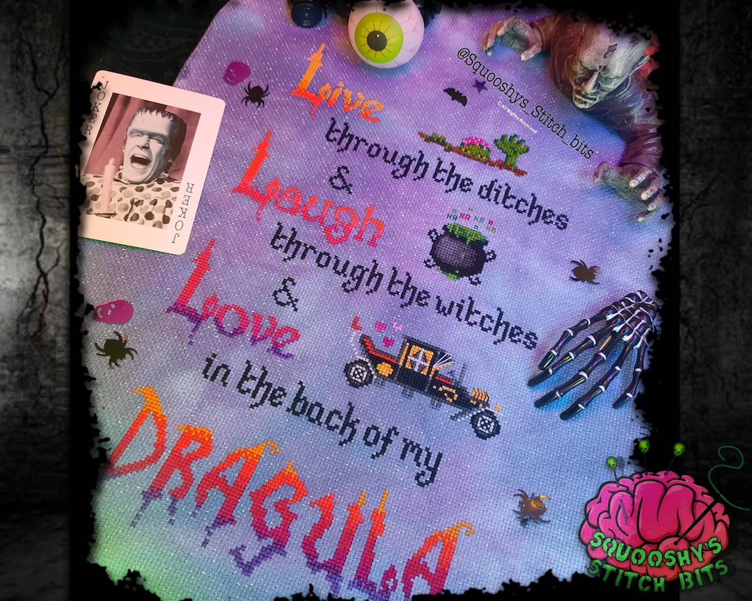 Dragula Cross Stitch Pattern, Spooky Live Laugh Love (PDF Pattern) - Etsy
