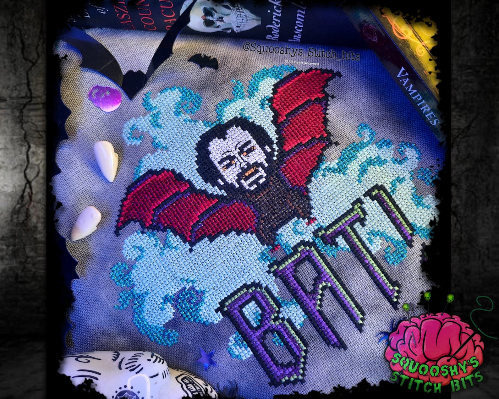 Bat WWDITS Laszlo Cross Stitch PDF Pattern Bats. - Etsy
