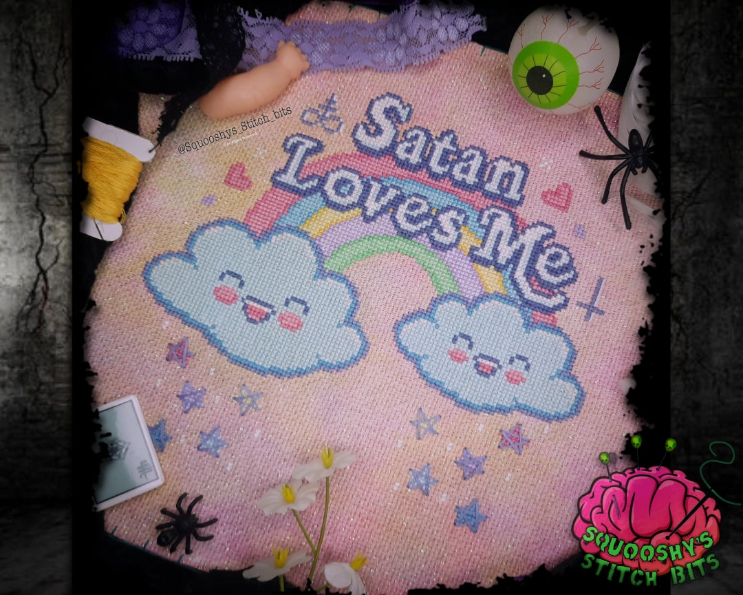 Satan Loves Me PDF Cross Stitch Pattern, 80's Kids Cartoons, Satan ...