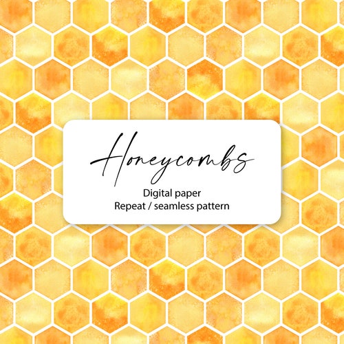 Honeycombs Digital Paper Repeat Seamless Pattern Watercolor - Etsy