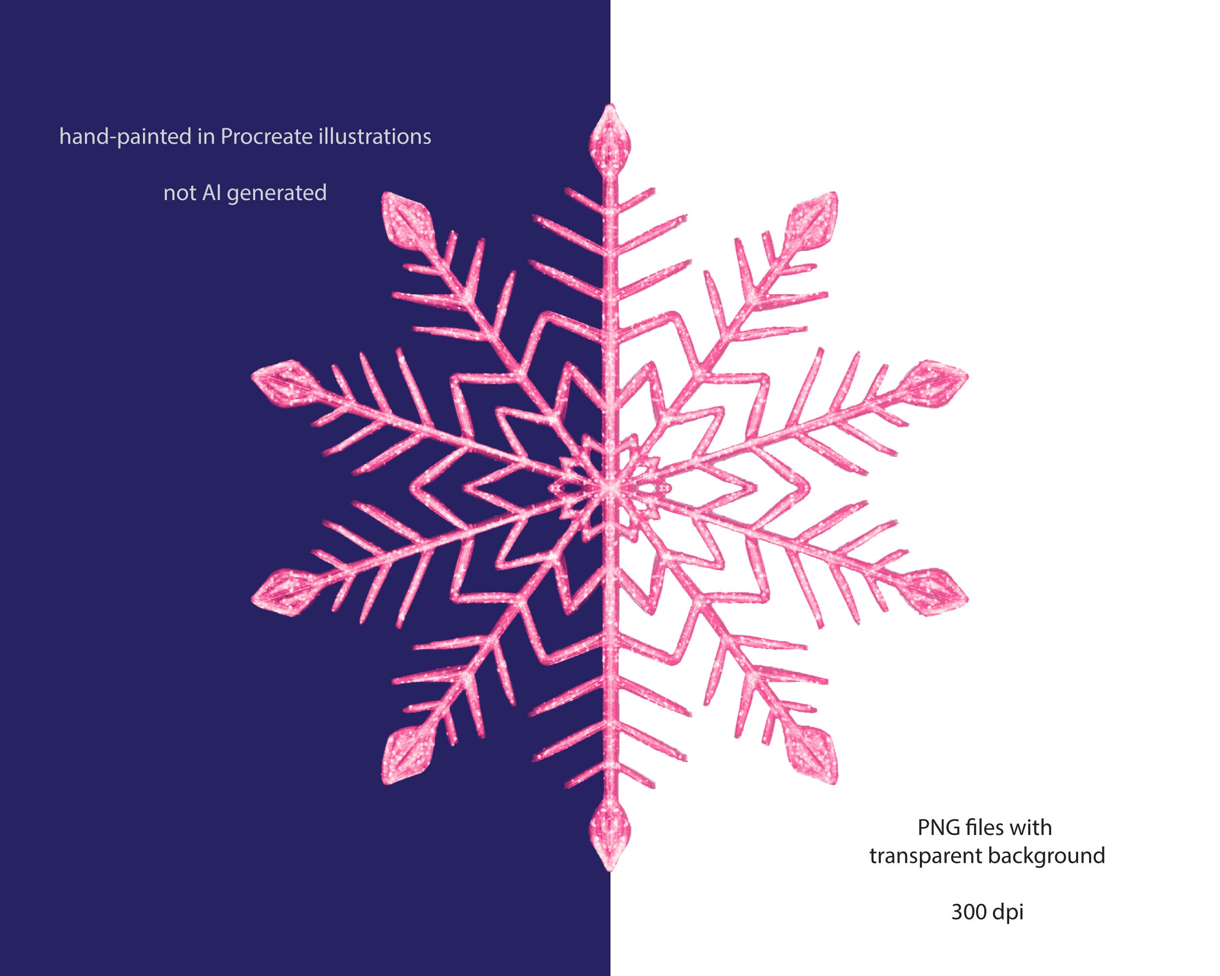 Snowflake Clipart - Snowflake PNG - Pink Snowflakes - Christmas Clipart ...