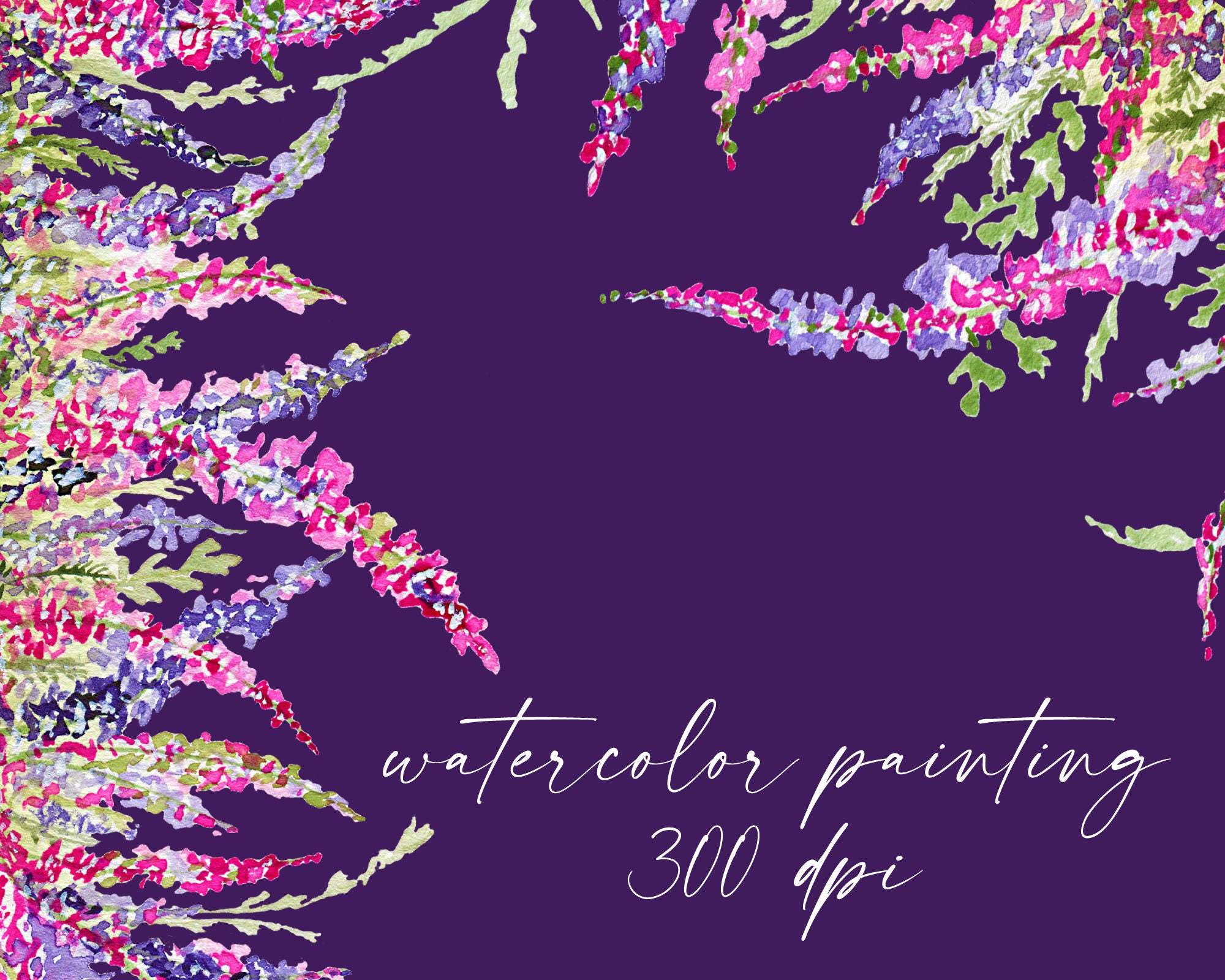 Wildflower Frame Clipart Heather Clipart Bright Wildflowers - Etsy