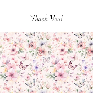 Butterflies and Flowers Digital Paper - Watercolor Floral Butterfly ...