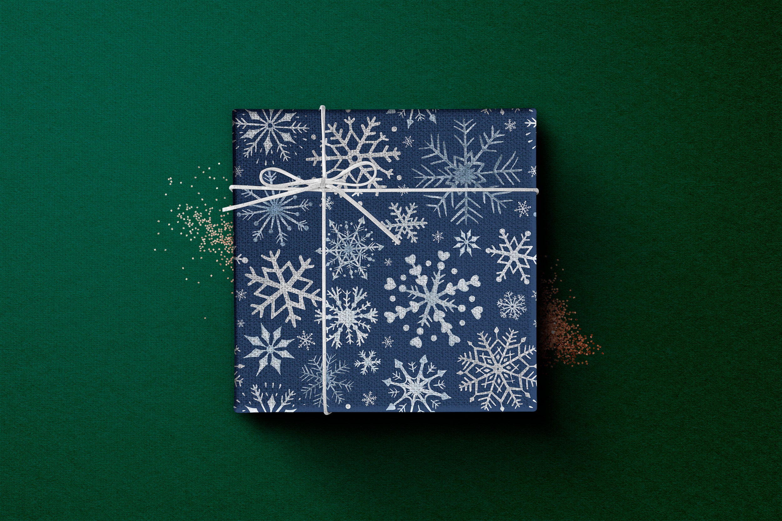 Watercolor Snowflake Digital Paper Navy Blue Christmas | Etsy