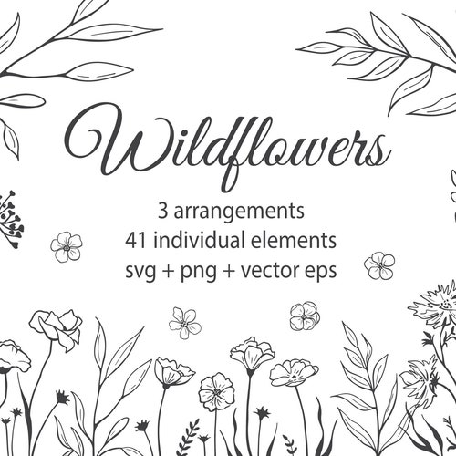 Bouquet SVG Bundle Flowers SVG PNG Hand Drawn Floral Svg - Etsy