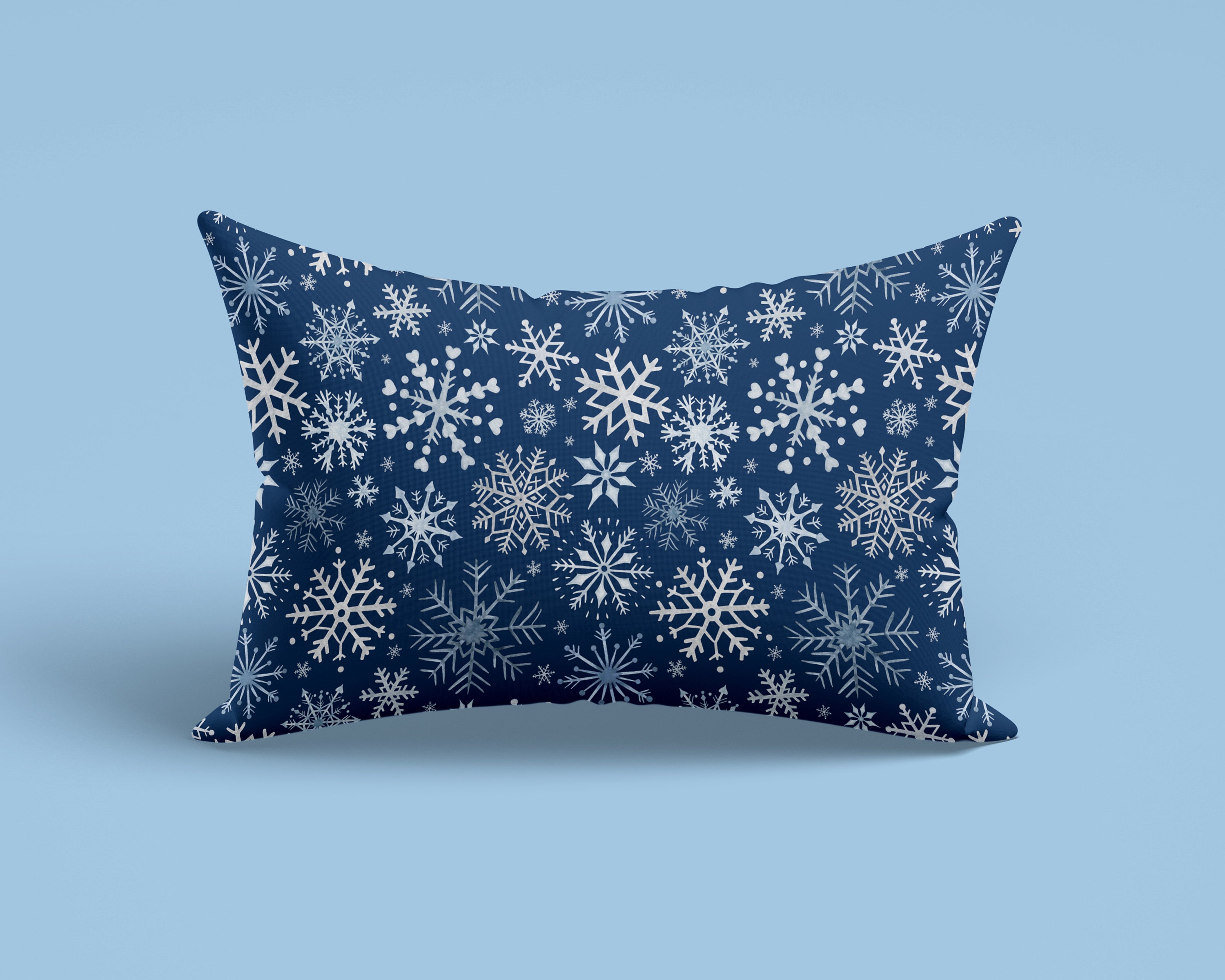 Watercolor Snowflake Digital Paper Navy Blue Christmas | Etsy