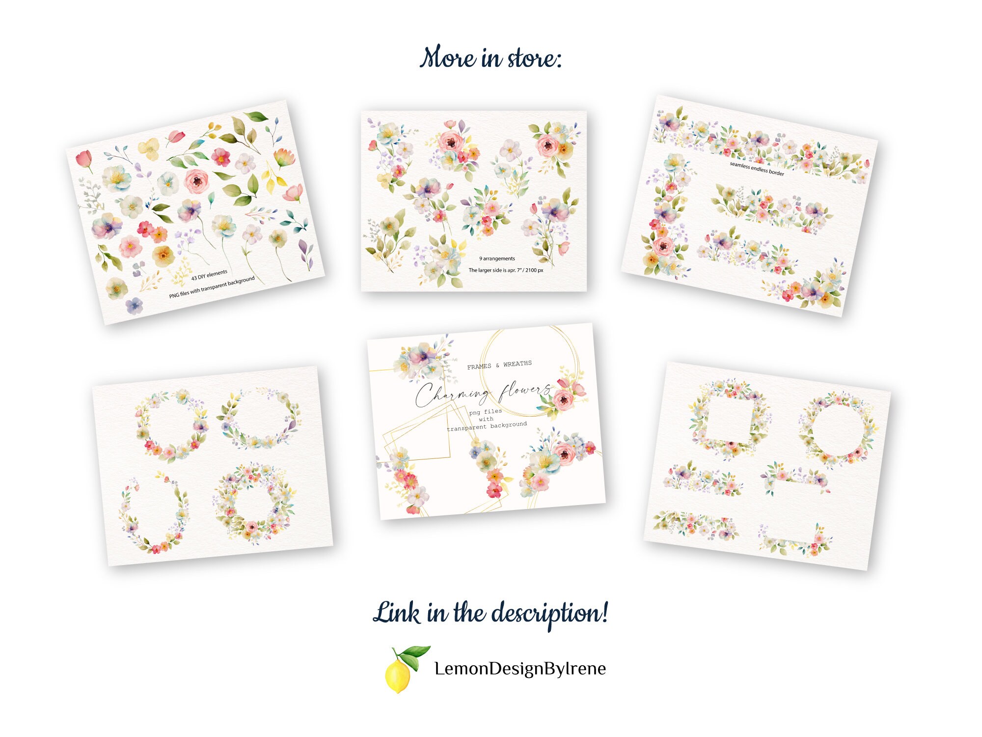 Watercolor Floral Frame, Joyful Colors, Golden Frame With Vibrant ...
