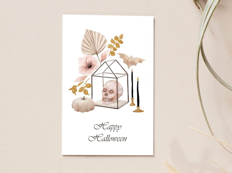 Halloween Boho Clipart Watercolor Illustrations Pumpkins - Etsy