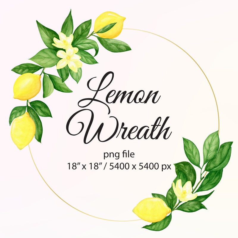 Lemon Watercolor Clipart - Etsy