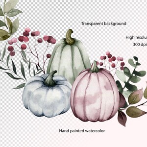Colorful Pumpkin Watercolor Clipart, Thanksgiving Clipart, Wreath ...