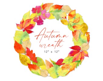 Autumn Leaves Frame Watercolor Clipart Fall Frame Png | Etsy