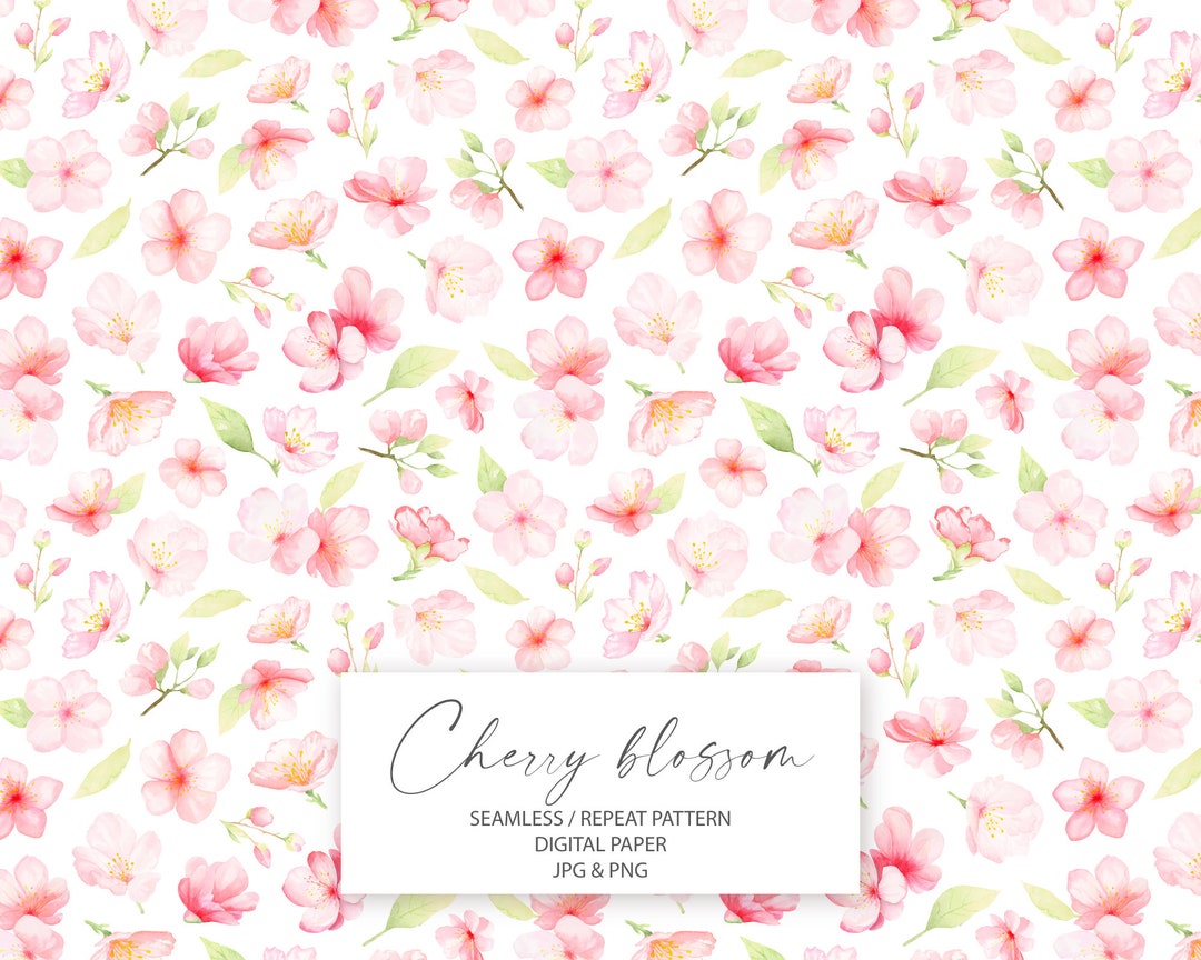 Cherry Blossom Seamless Pattern and Digital Paper. Sakura Repeat ...