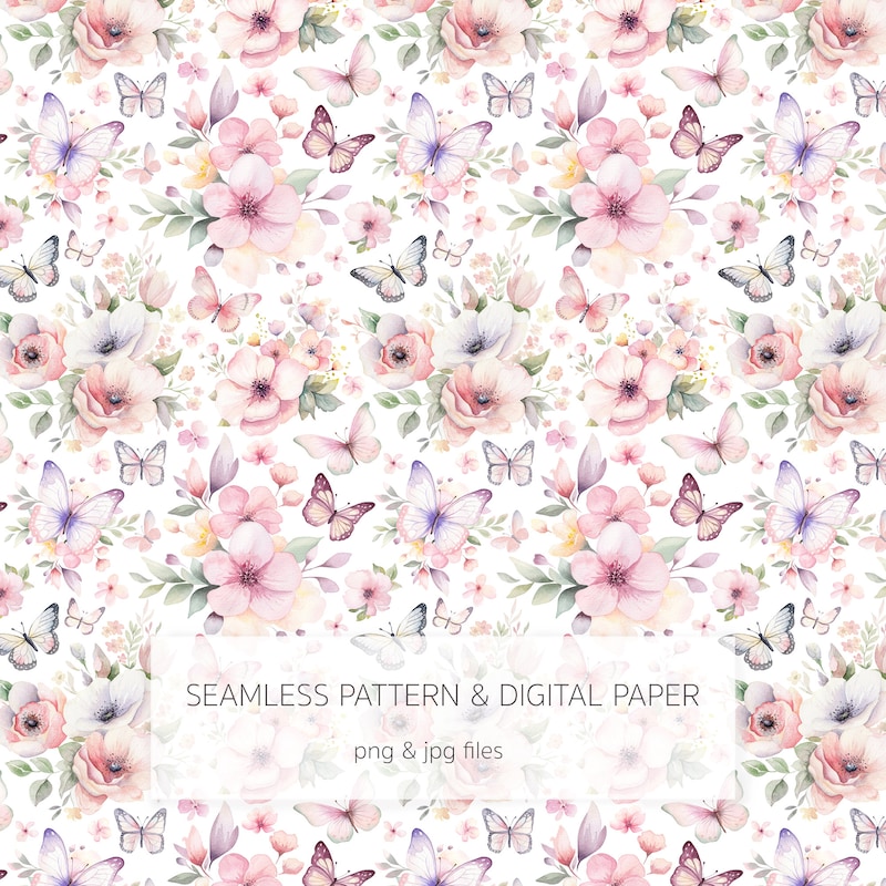 Floral Digital Paper - Etsy