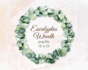 Eucalyptus Wreath Greenery Frame Foliage Leaves Clipart Watercolor ...