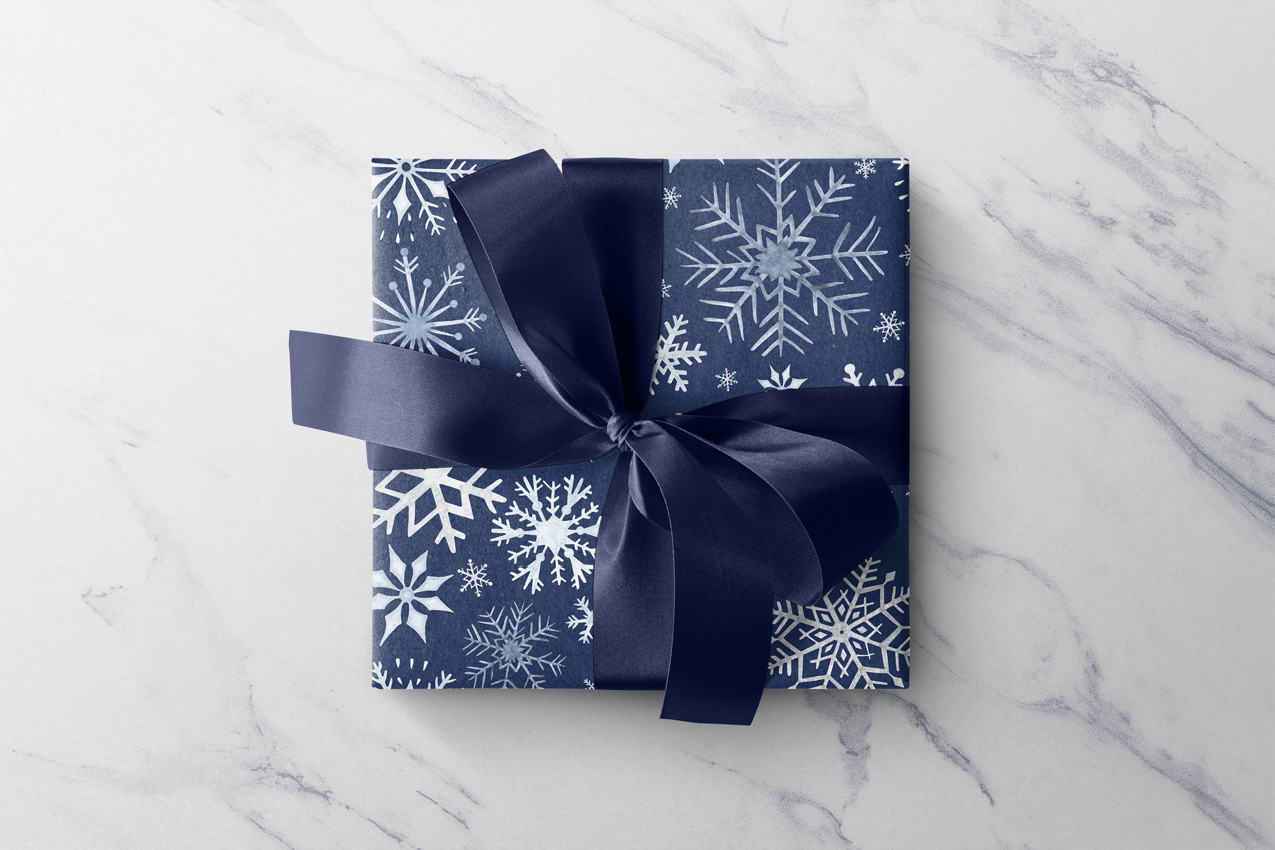 Watercolor Snowflake Digital Paper Navy Blue Christmas | Etsy