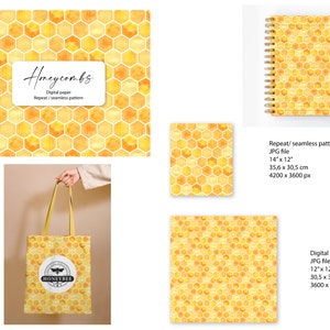 Honey Bee Bundle - Bee Seamless Pattern - Honeybee Digital Paper ...