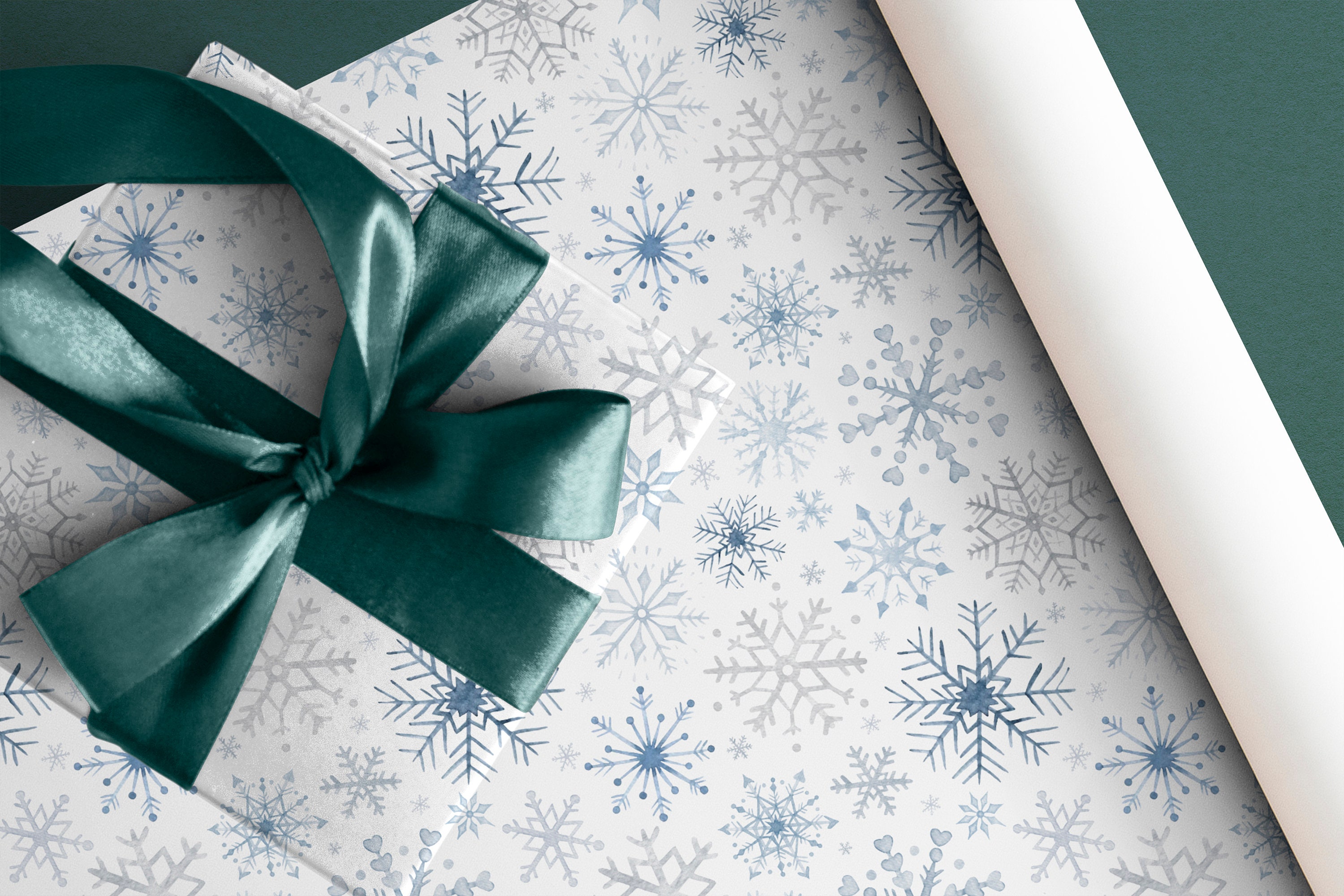 Watercolor Snowflake Digital Paper Blue and Silver Christmas - Etsy