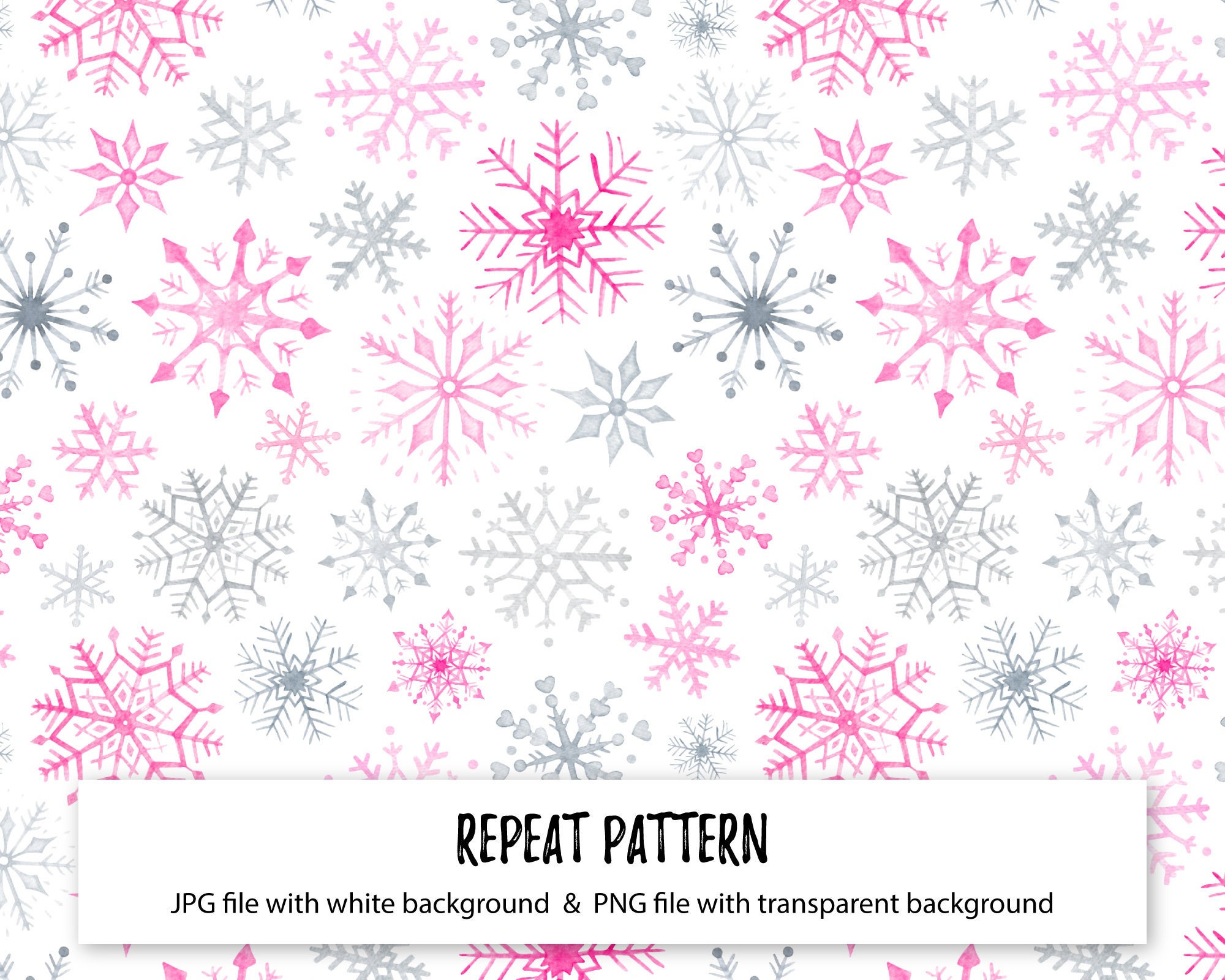 Pink and Grey Snowflake Digital Paper Repeat Seamless - Etsy