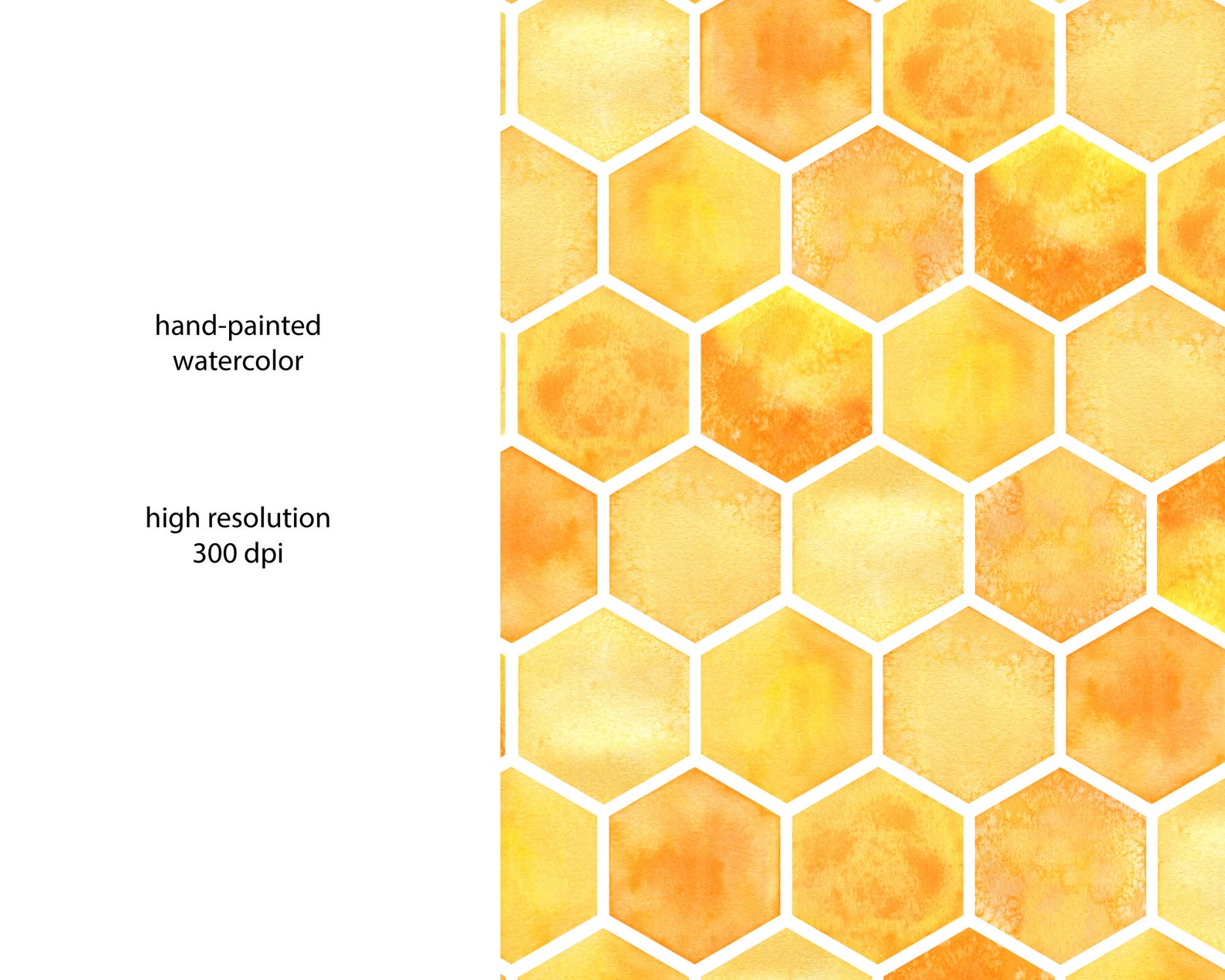 Honeycombs Digital Paper, Repeat Seamless Pattern, Watercolor Honey ...