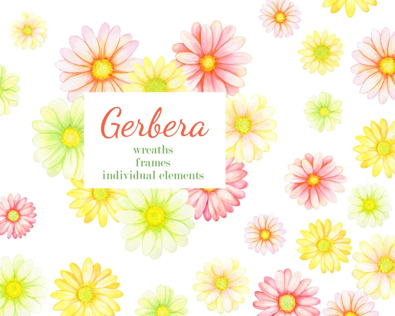 Gerbera Daisy Wreaths Frames Arrangements. Separate Flowers. | Etsy