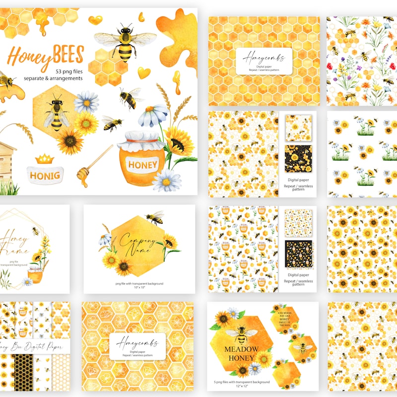 Honey Bees Wallpaper - Etsy