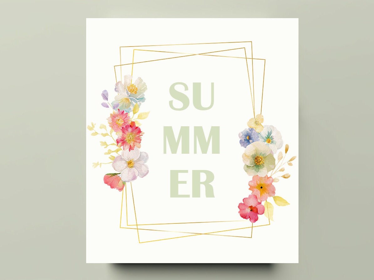 Watercolor Floral Frame, Joyful Colors, Golden Frame With Vibrant ...