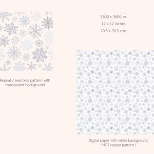 Silver Snowflakes Repeat Seamless Pattern | Digital Paper | Winter ...