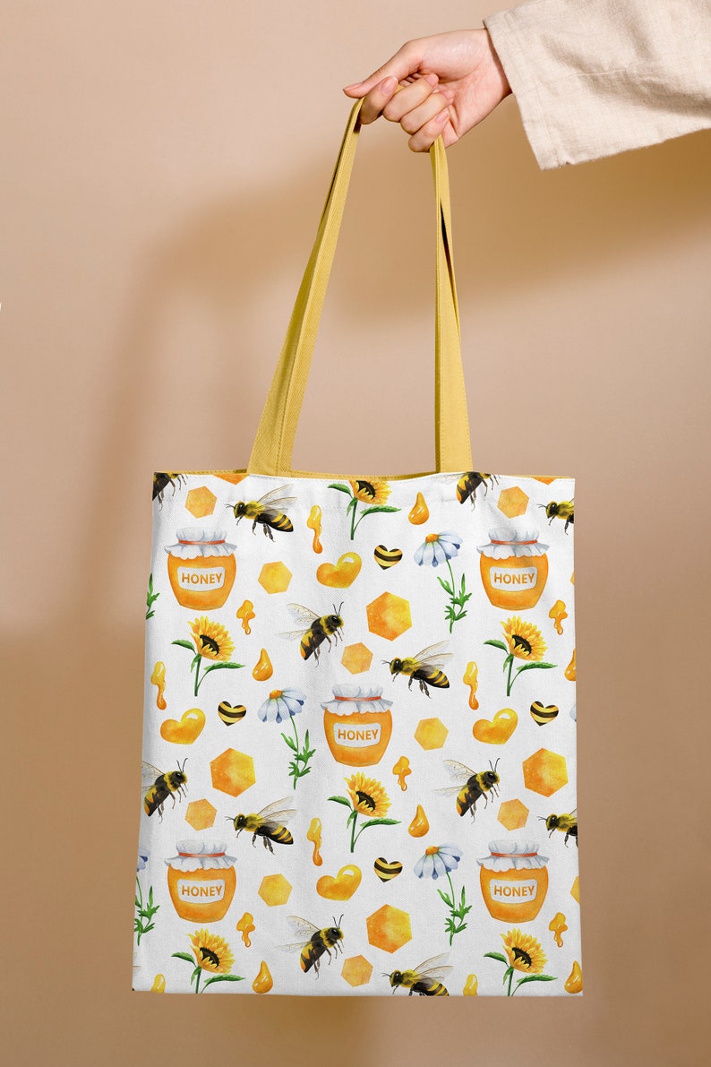 Honey Bee Digital Paper Repeat Seamless Pattern Watercolor - Etsy