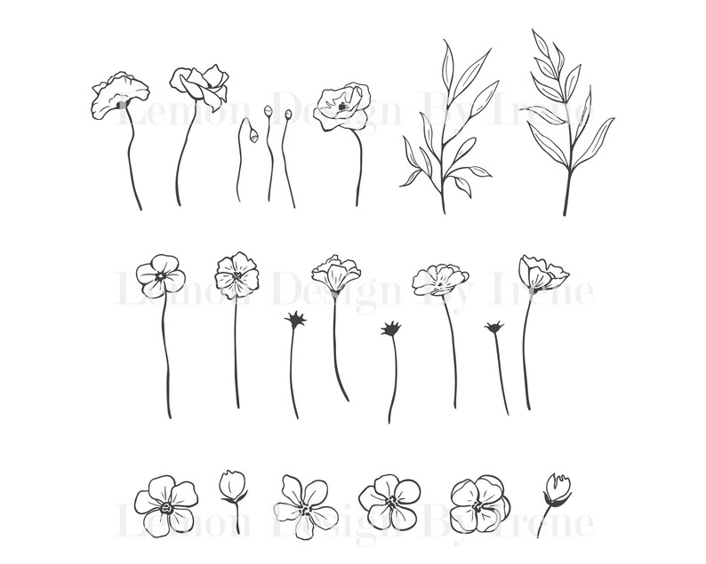 Wildflowers Svg. Hand-drawn Floral Svg. Wild Flowers Illustration ...