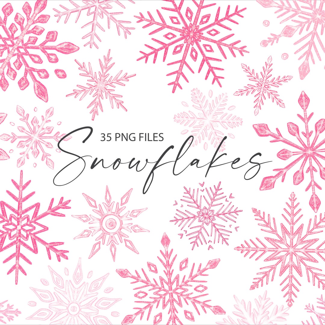 Snowflake Clipart - Snowflake PNG - Pink Snowflakes - Christmas Clipart ...