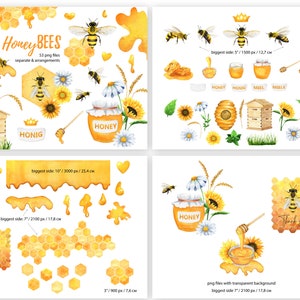 Honey Bee Bundle - Bee Seamless Pattern - Honeybee Digital Paper ...