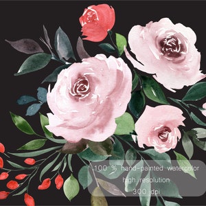 Mauve Flower Clipart, Blush Flower, Dusty Rose Png, Boho Roses, Floral ...