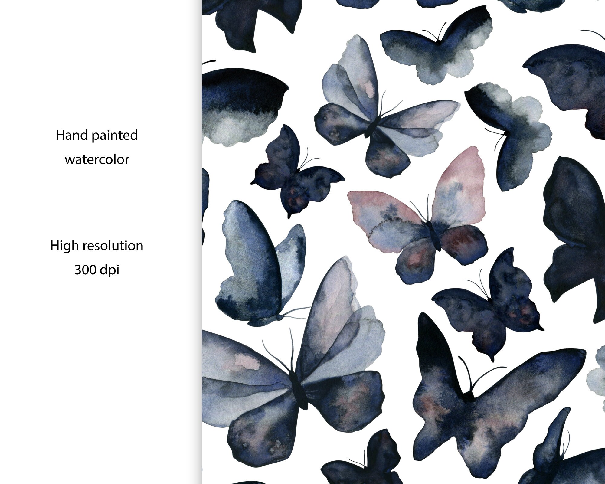 Butterfly Seamless Pattern, Digital Paper With Black Butterflies ...