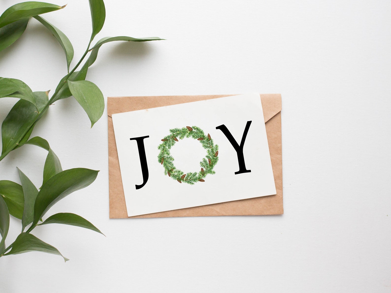Christmas JOY Digital Art. Xmas Printable Clip Art. Watercolor Painting ...