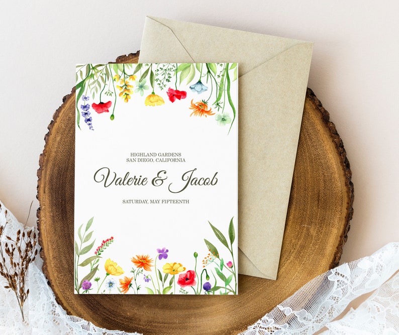 Watercolor Wildflower Borders. Field Floral Frames. Meadow - Etsy