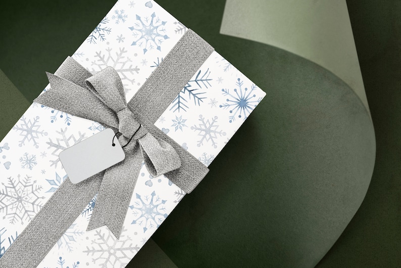 Watercolor Snowflake Digital Paper, Blue and Silver Christmas ...