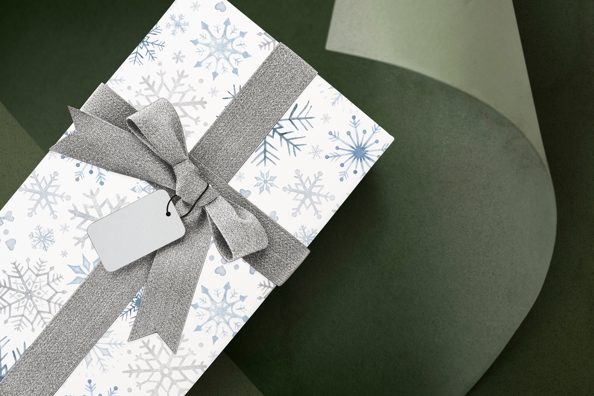 Watercolor Snowflake Digital Paper, Blue and Silver Christmas ...