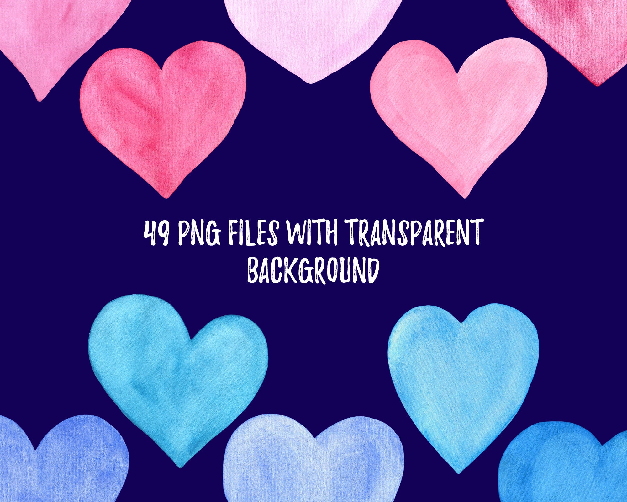 Watercolor Hearts Clipart. Multicolor Hearts Clipart. Colorful Hearts ...