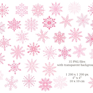 Snowflake Clipart - Snowflake PNG - Pink Snowflakes - Christmas Clipart ...