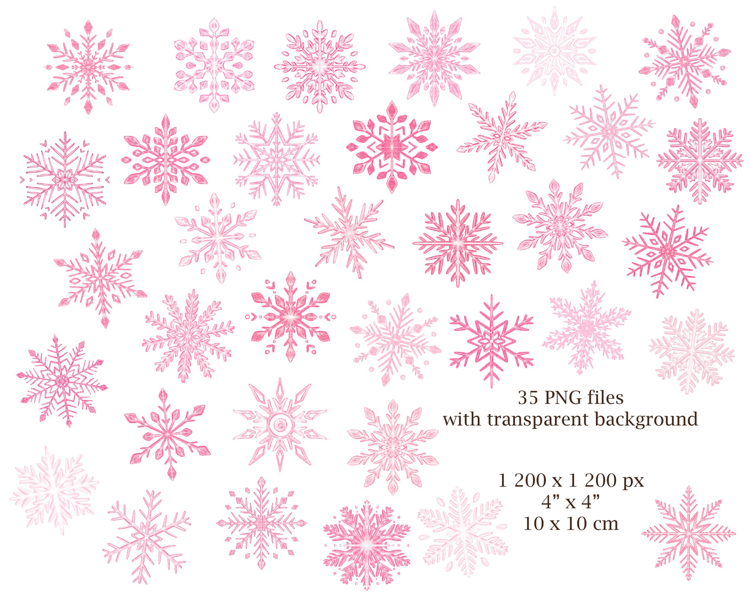Snowflake Clipart - Snowflake PNG - Pink Snowflakes - Christmas Clipart ...